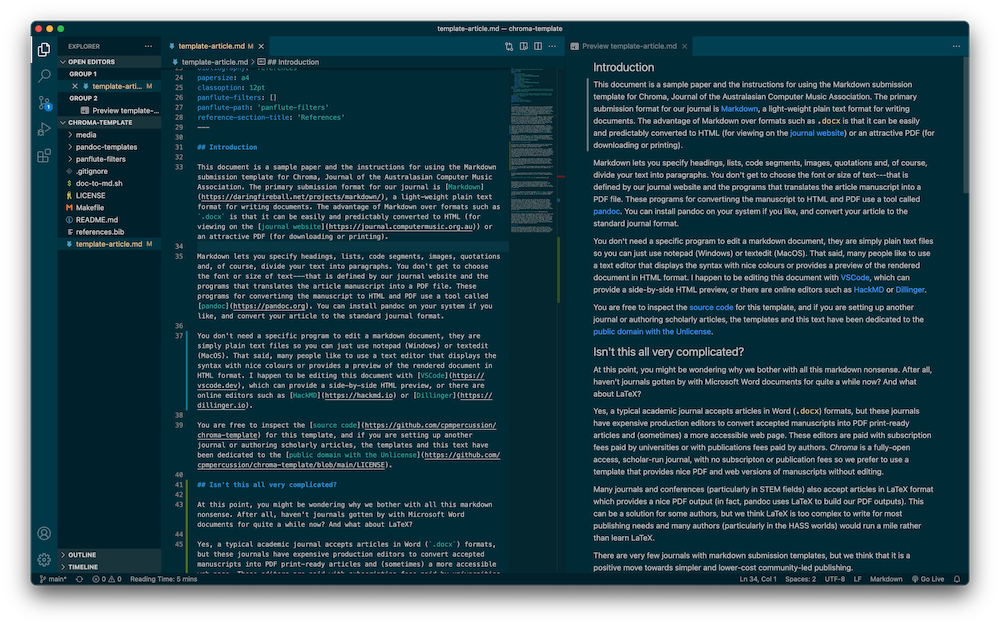 A Sample Chroma Article and Template Instructions